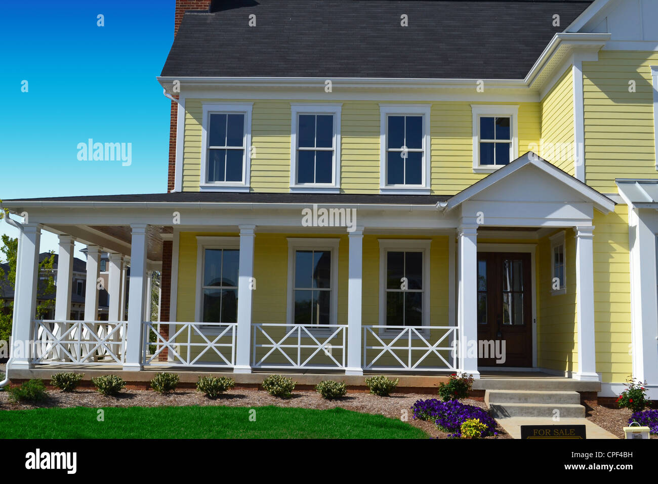Brand New House in a Suburban Neighborhood Development Stock Photo - Alamy