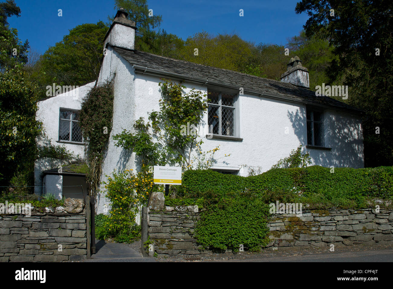 Dove Cottage, home of poet William Wordsworth, in the village of ...