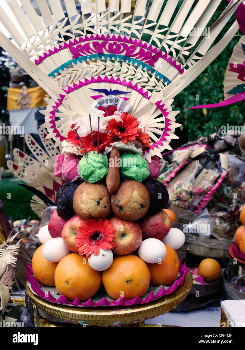 Decoration at the inauguration of a Balinese Temple Stock Photo - Alamy