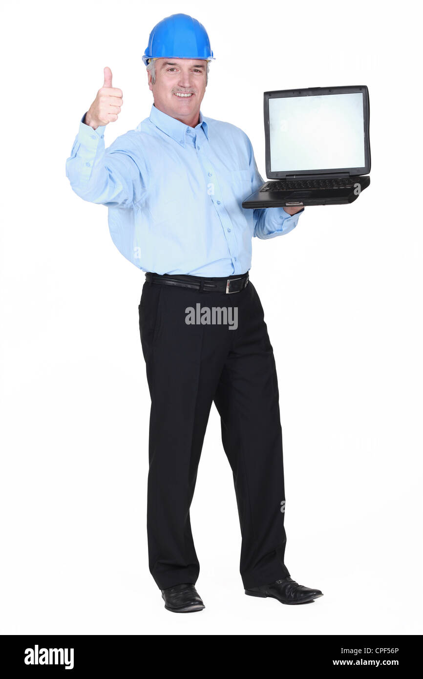 Engineer giving the thumb's up Stock Photo - Alamy