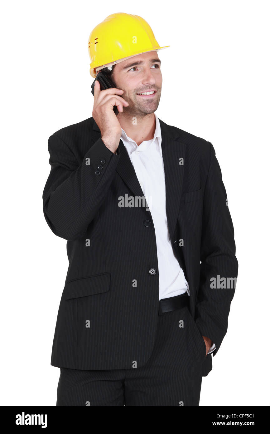 Architect talking client on mobile hi-res stock photography and images ...