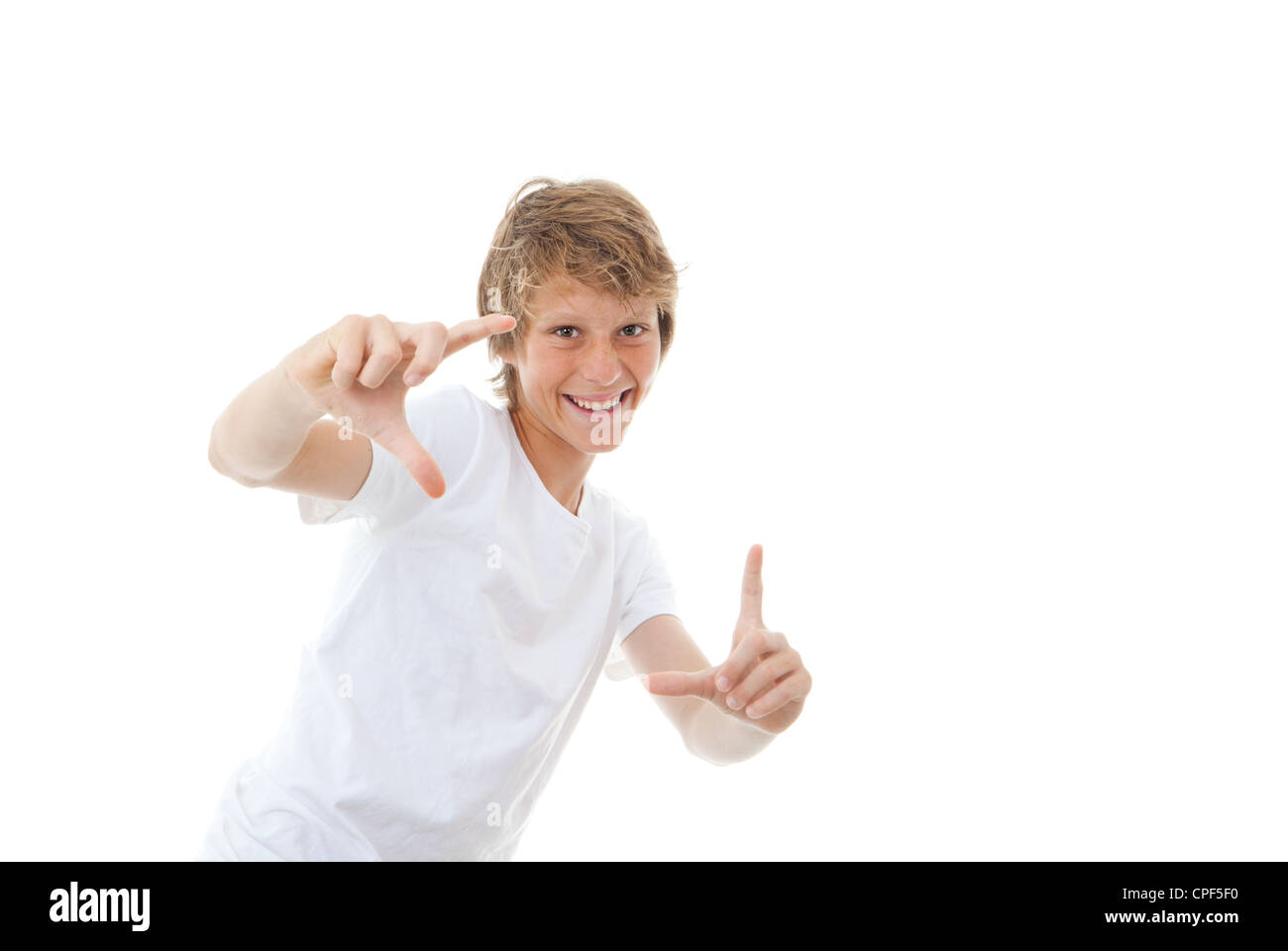 child framing face, making frame with hands Stock Photo - Alamy