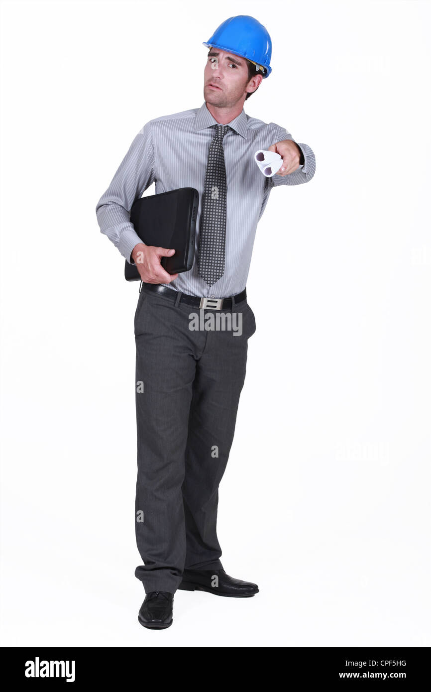 An architect pointing at the camera Stock Photo - Alamy