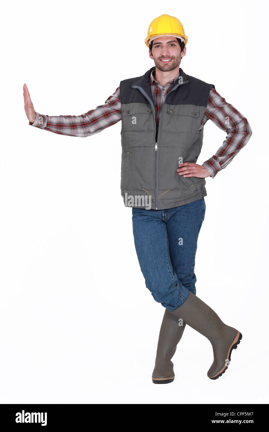 young craftsman posing Stock Photo - Alamy