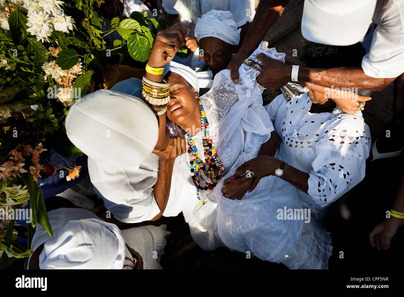 A Candomblé follower becomes possessed during the ritual ceremony in ...