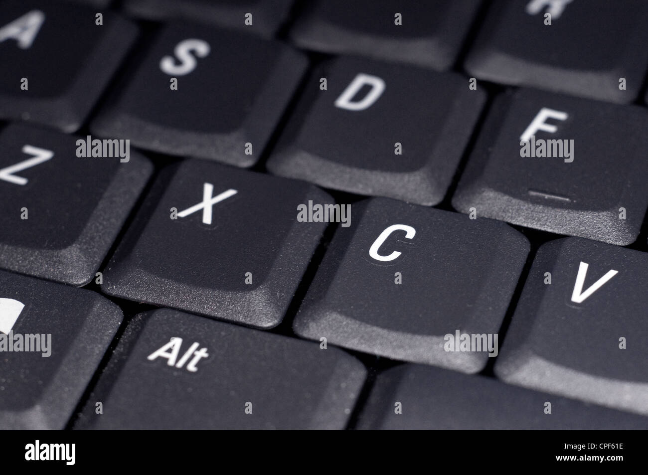 Portion of a laptop keyboard, with just a little dust. Landscape ...