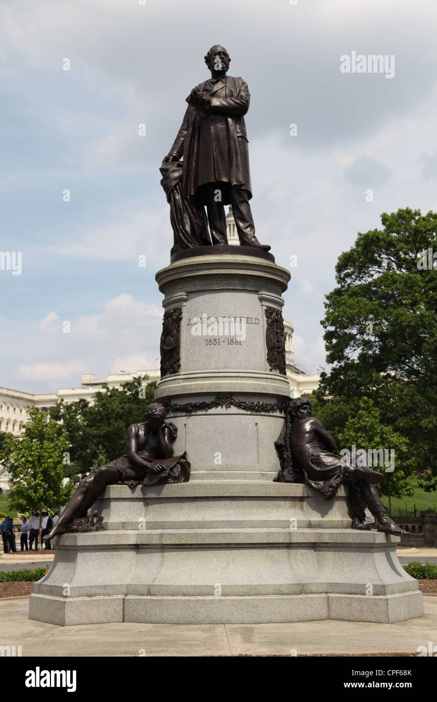 Bronze statue President James A. Garfield outside the United States ...