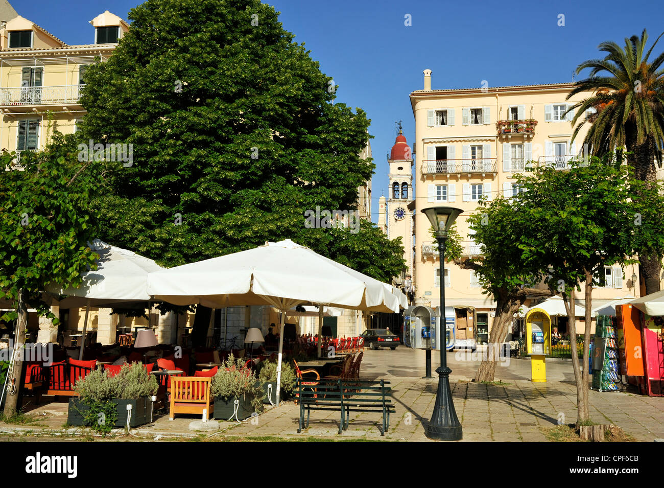 Corfu town in the old town area, Corfu, Greece Stock Photo - Alamy