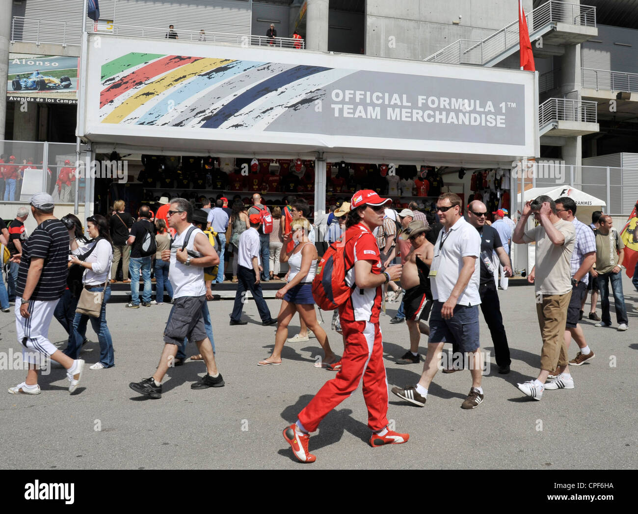 stand sells official Formula One Merchandise during the Formula One ...