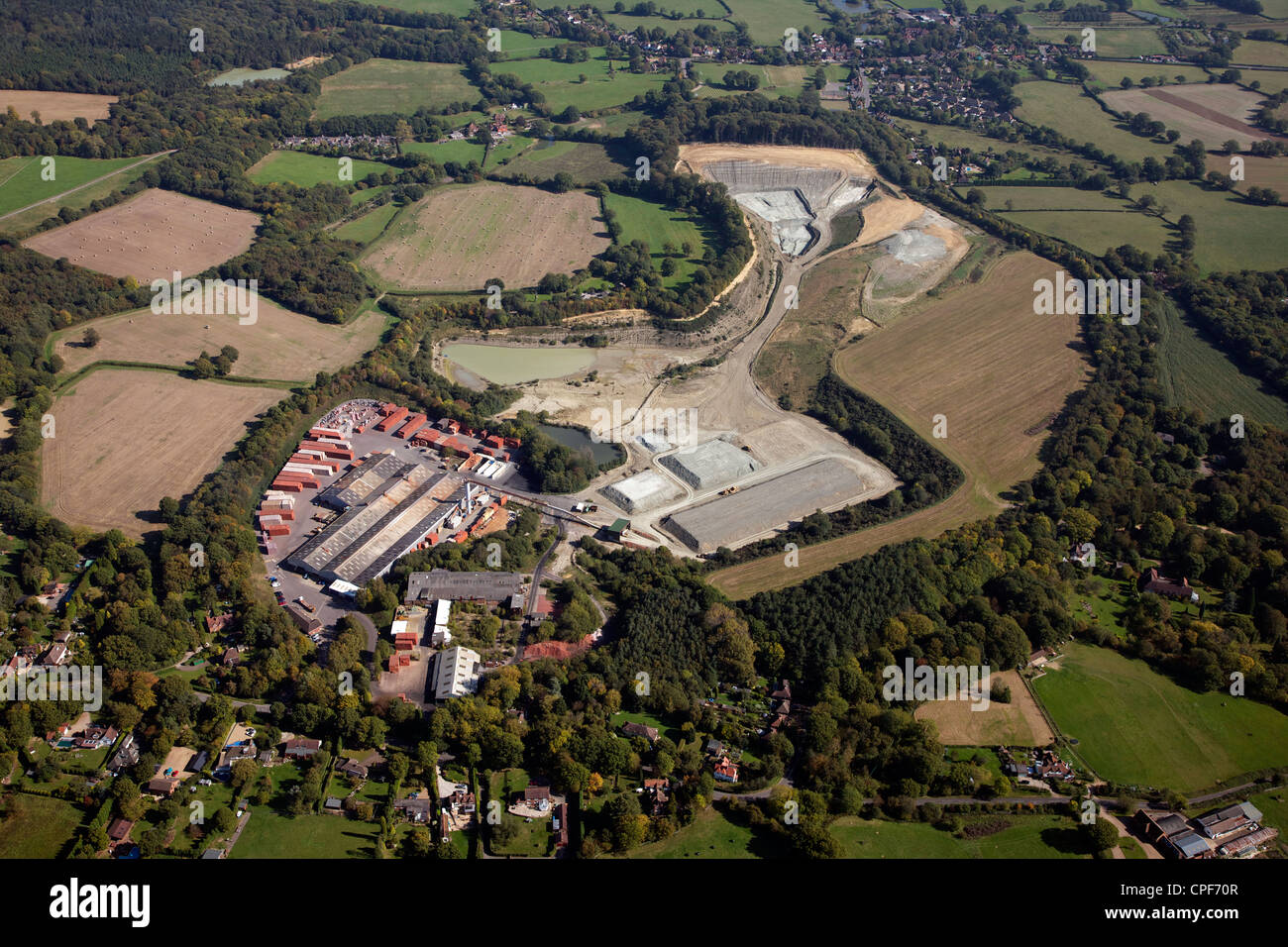 aerial view of Ibstock Brick quarry at Newdigate in Surrey Stock Photo ...