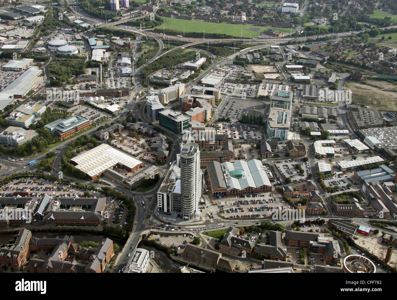 aerial view of the area of Leeds just south of the city centre Stock ...