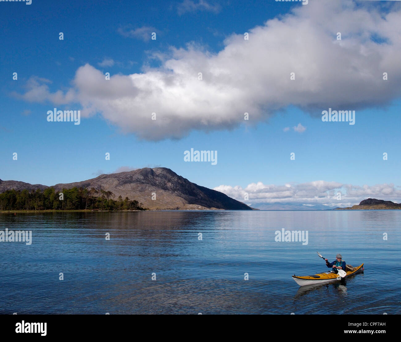 Sea kayaker on Loch Nevis, Inverie, Knoydart, Scotland Stock Photo - Alamy