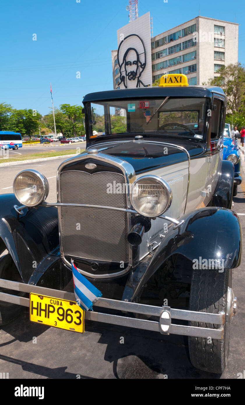 Havana Habana Cuba old classic 1931 Ford in Revolution Square and ...