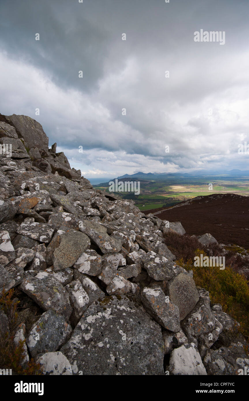 Carn Fadryn hill near to Garnfadryn village on the Lleyn Peninsula ...