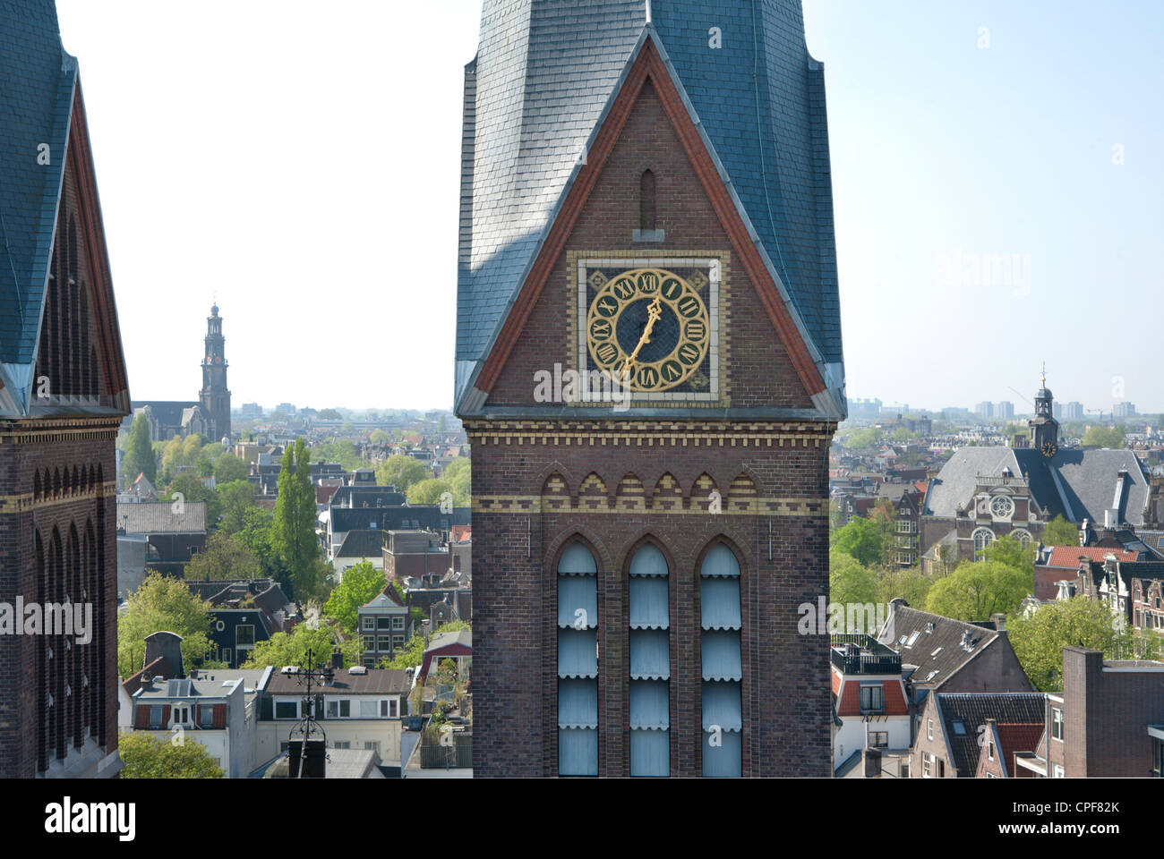 Clock at Posthoornkerk, Amsterdam Stock Photo - Alamy