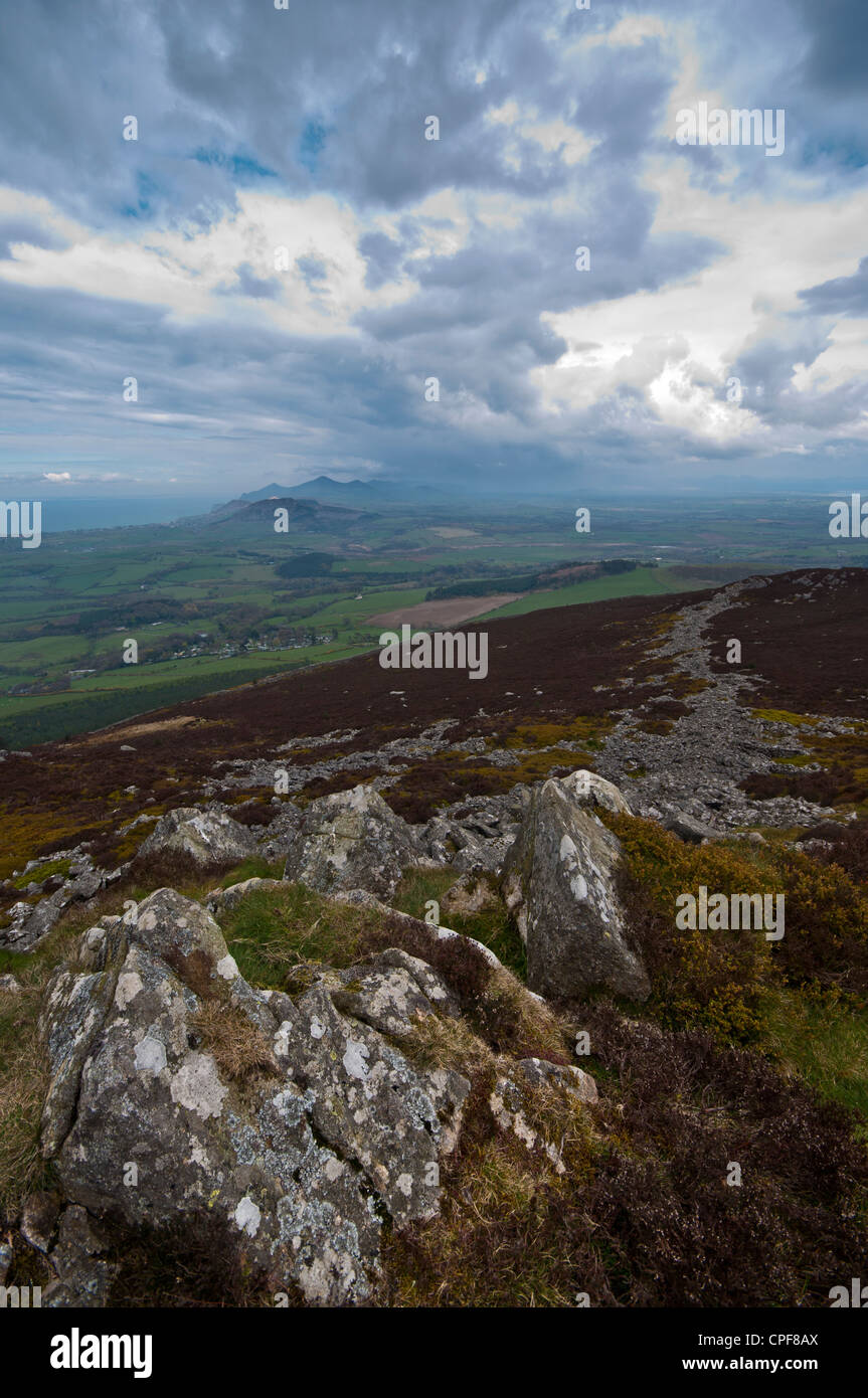 Carn Fadryn hill near to Garnfadryn village on the Lleyn Peninsula ...