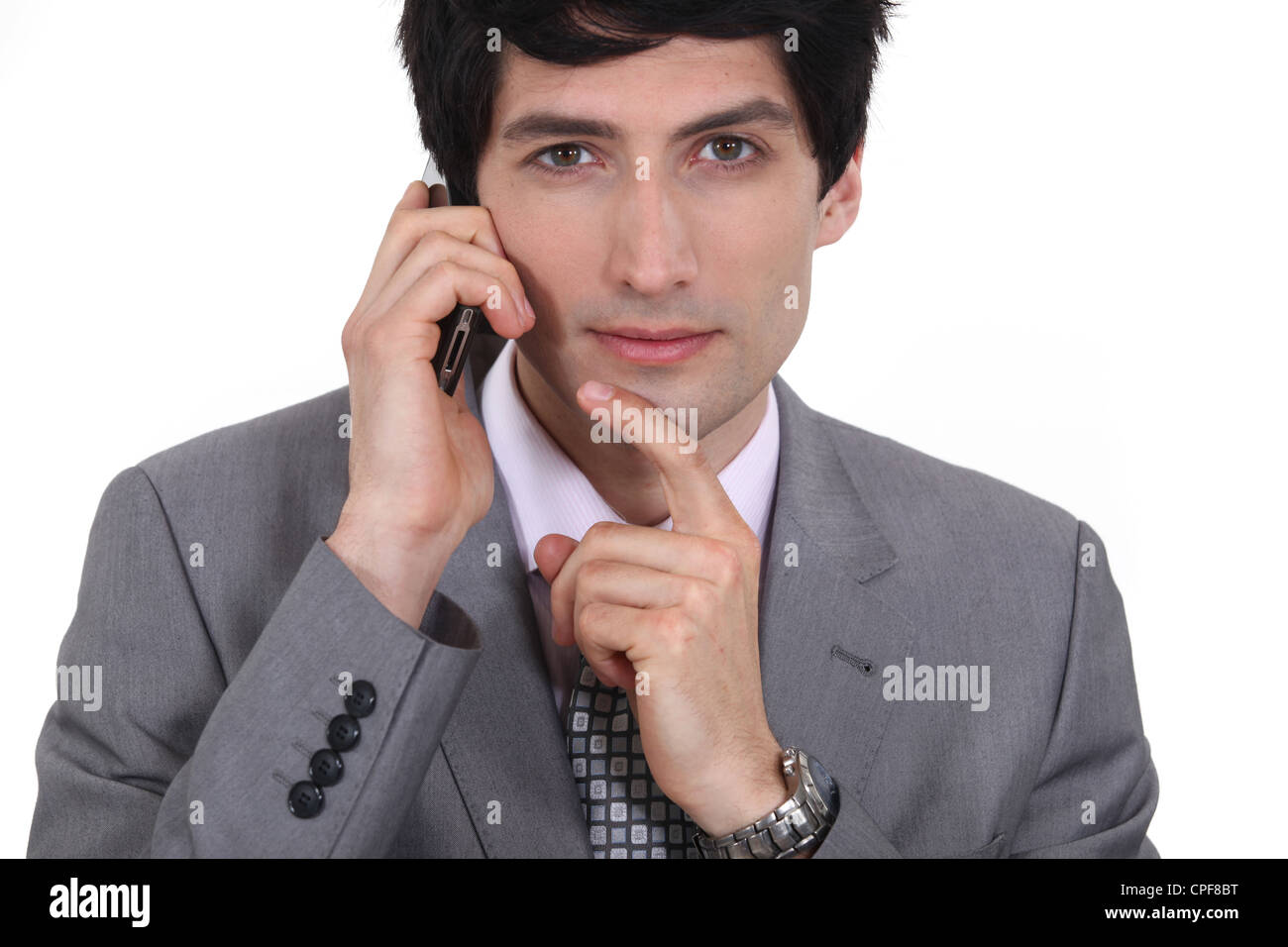 Businessman considering options hi-res stock photography and images - Alamy