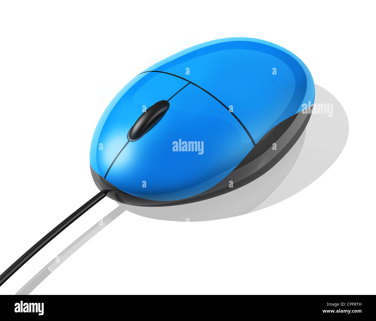 3D blue computer mouse isolated on white Stock Photo - Alamy