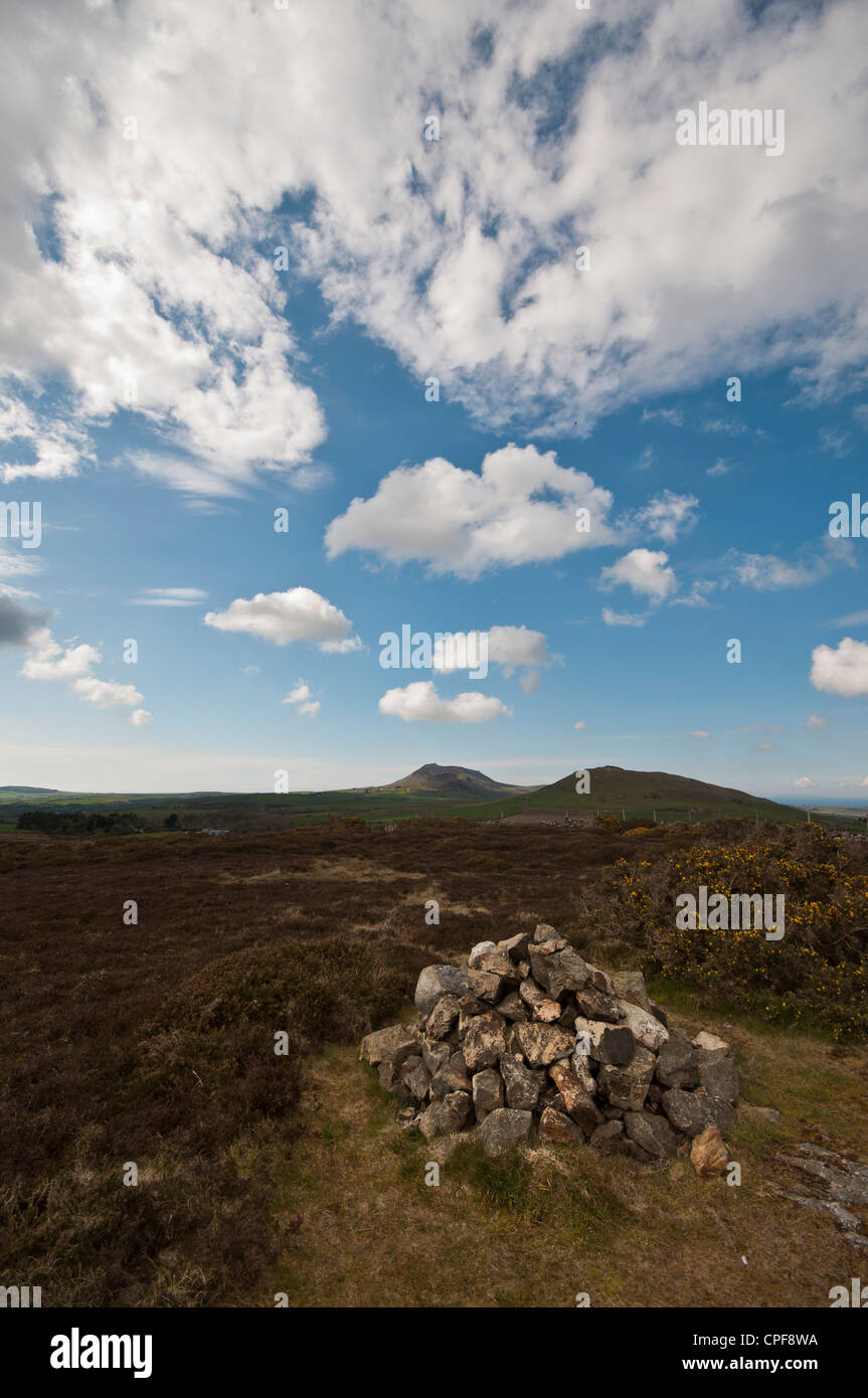Foel Fawr or Foel Felin Wynt Wind mill hill Mynytho Lleyn Peninsula ...