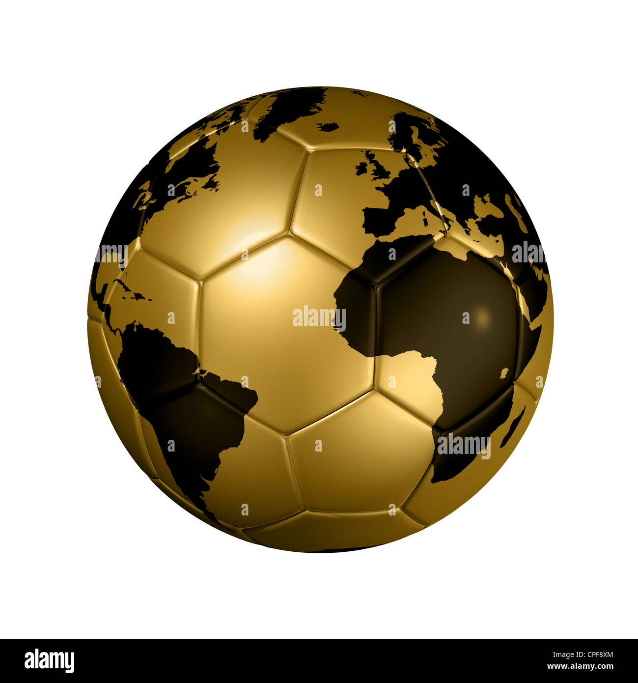 Gold soccer ball world map hi-res stock photography and images - Alamy
