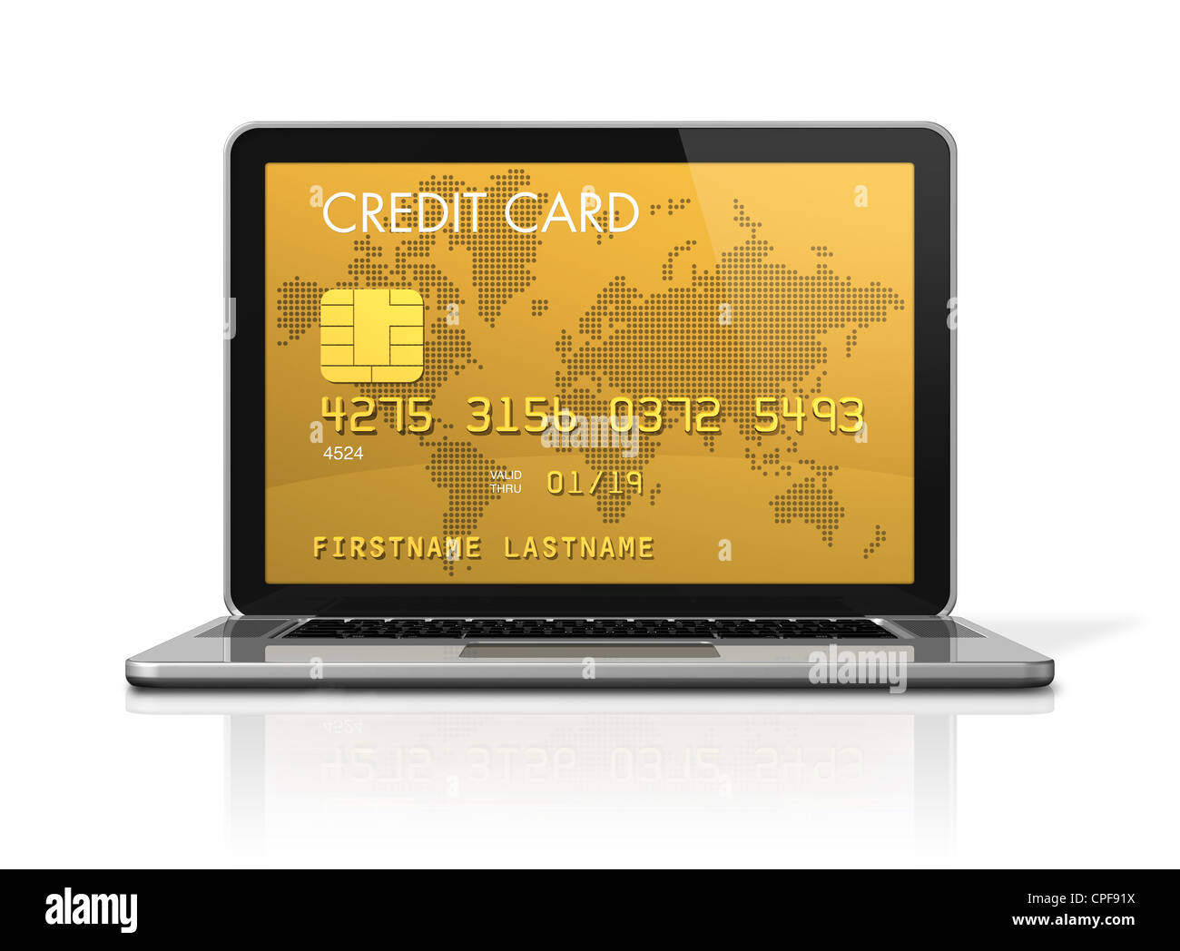 credit card in a laptop screen Stock Photo - Alamy
