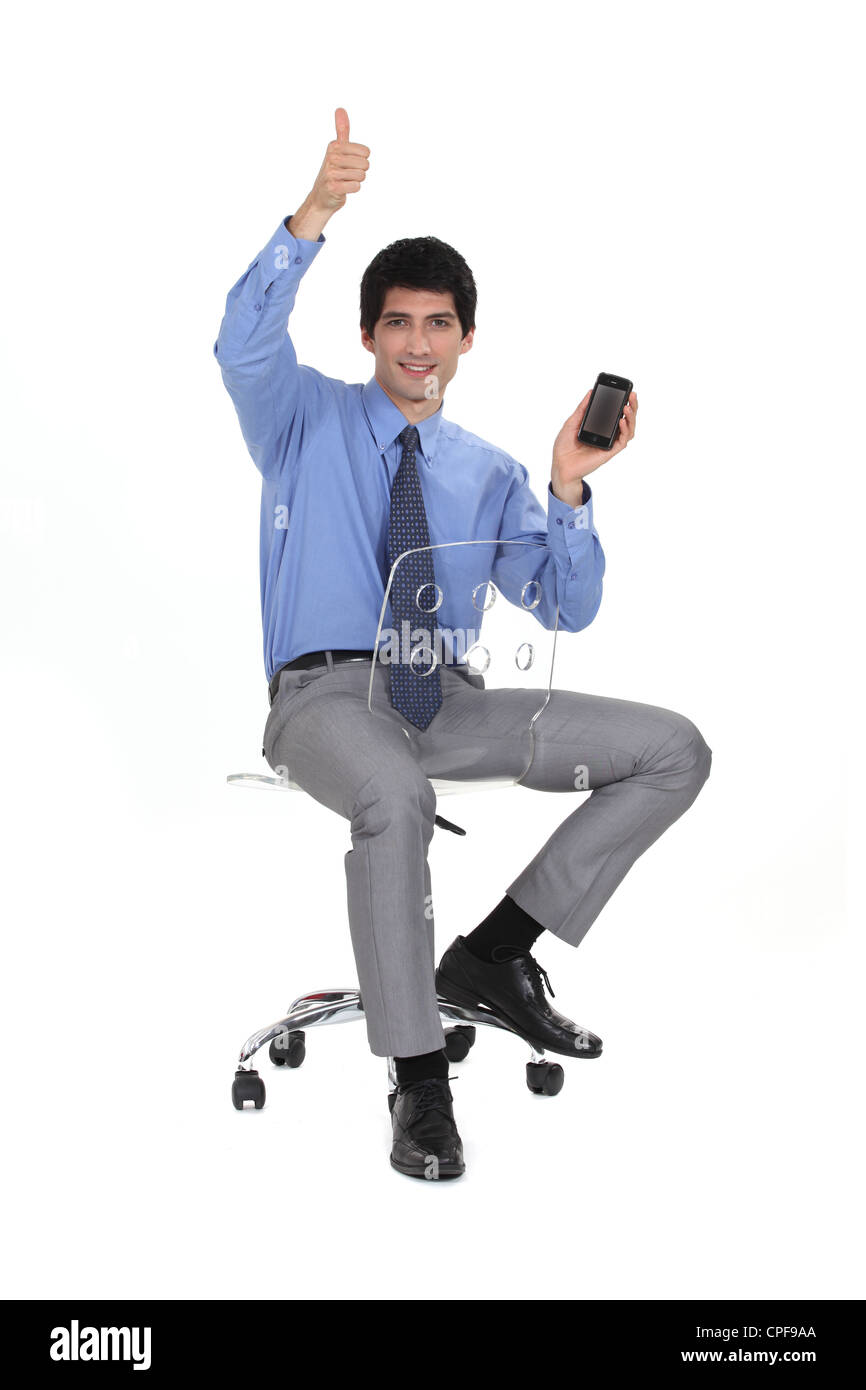 Man receiving good news Stock Photo - Alamy