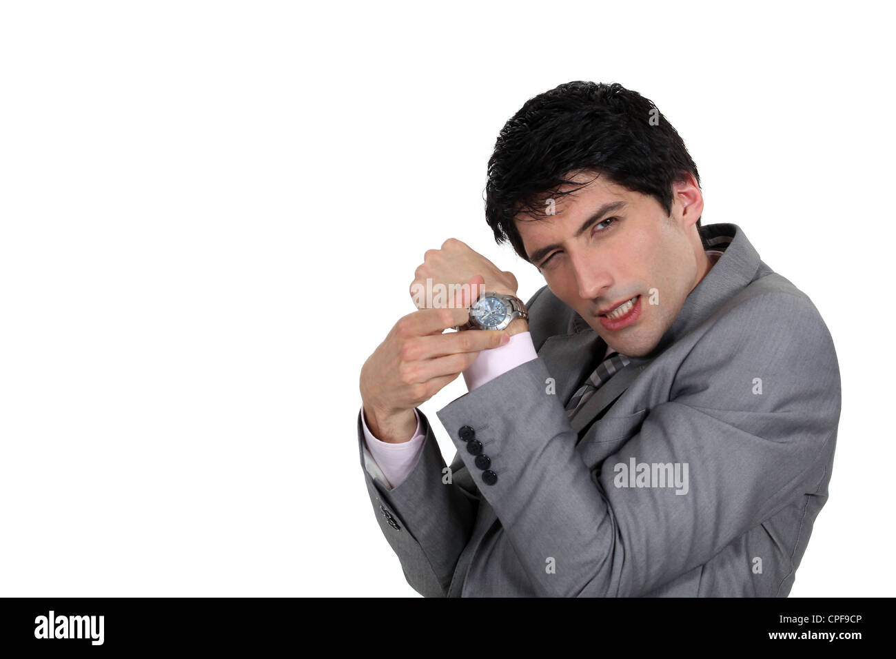 Businessman pushed time hi-res stock photography and images - Alamy