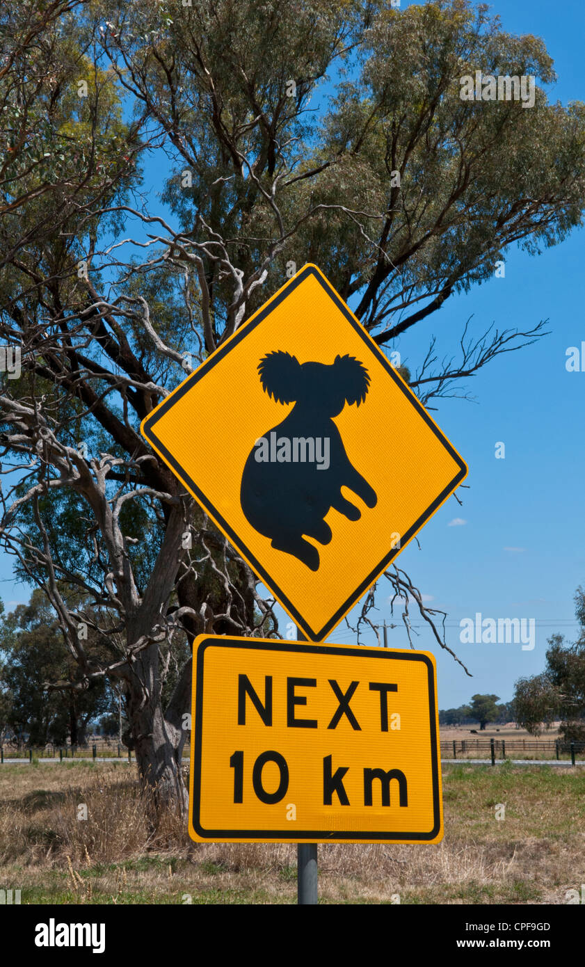 Watch sign for Koala Bear on drive in Hume Freeway above Melbourne ...