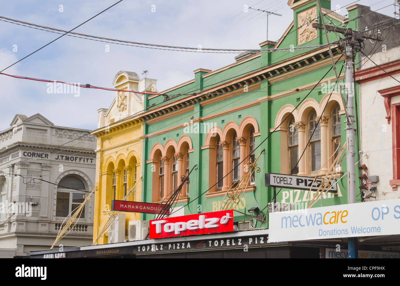 Restaurants and shops and traffic in tourist area of Chapel Street ...