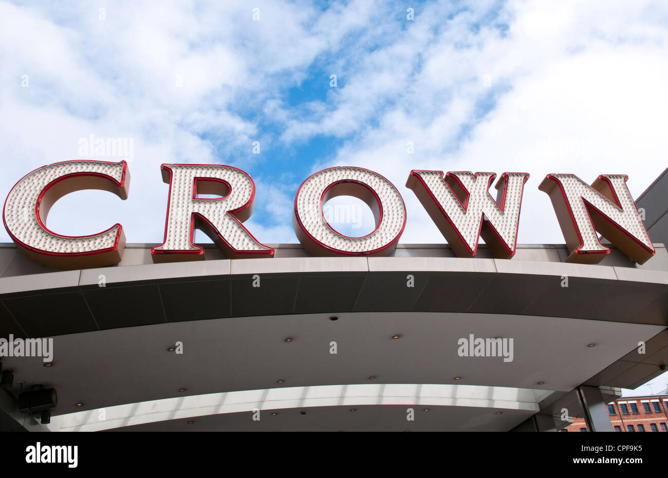 CROWN sign on building in Melbourne Victoria Australia Stock Photo - Alamy