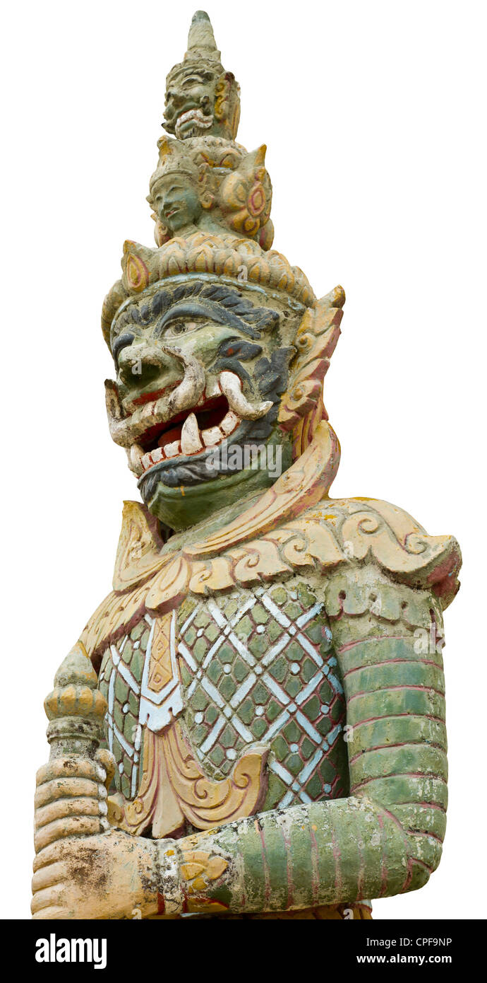 Statue of giant guardian isolated on white background Stock Photo - Alamy