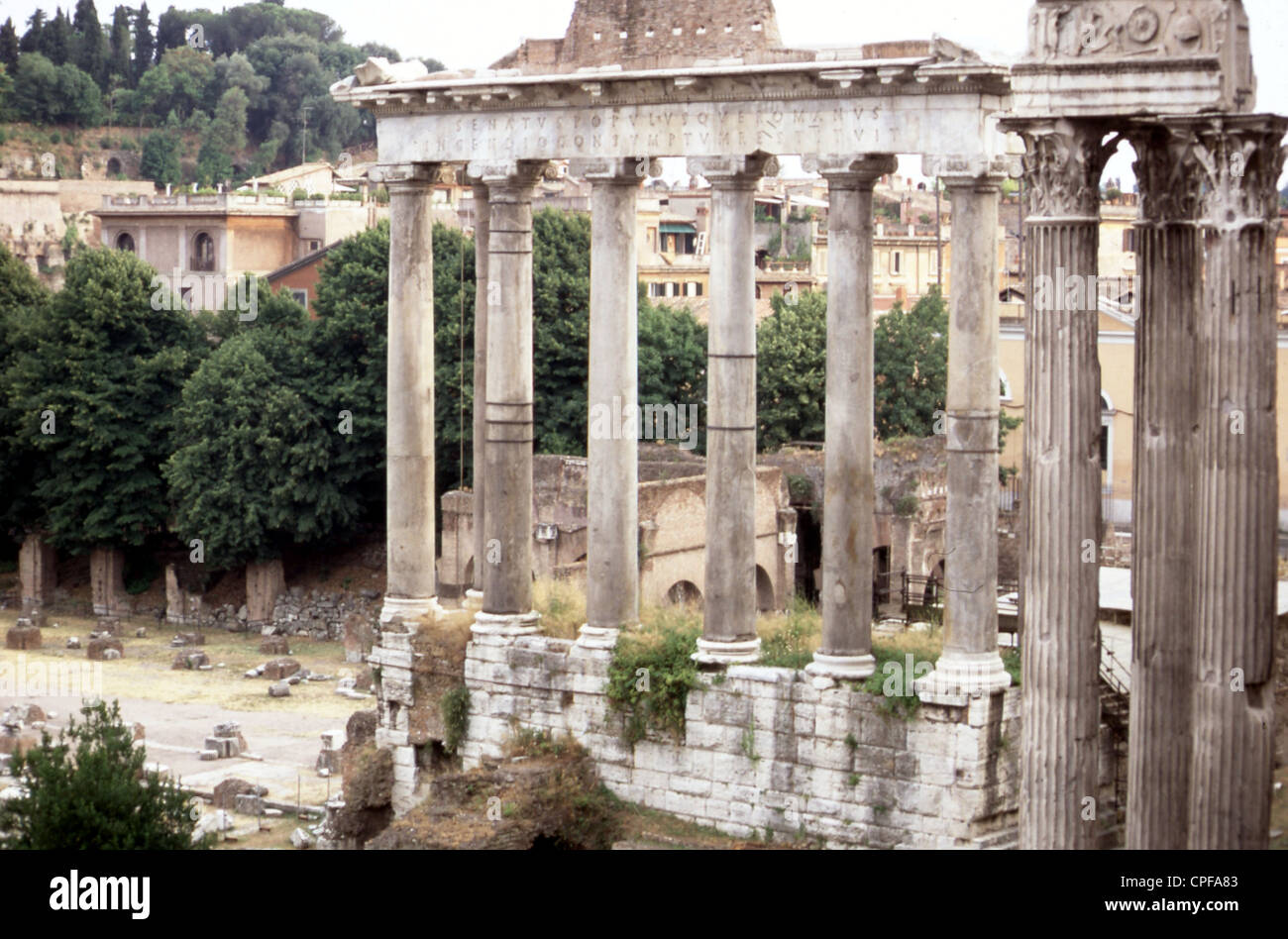 Rome (Italy) Roman Forum, Temple of Saturn Stock Photo - Alamy