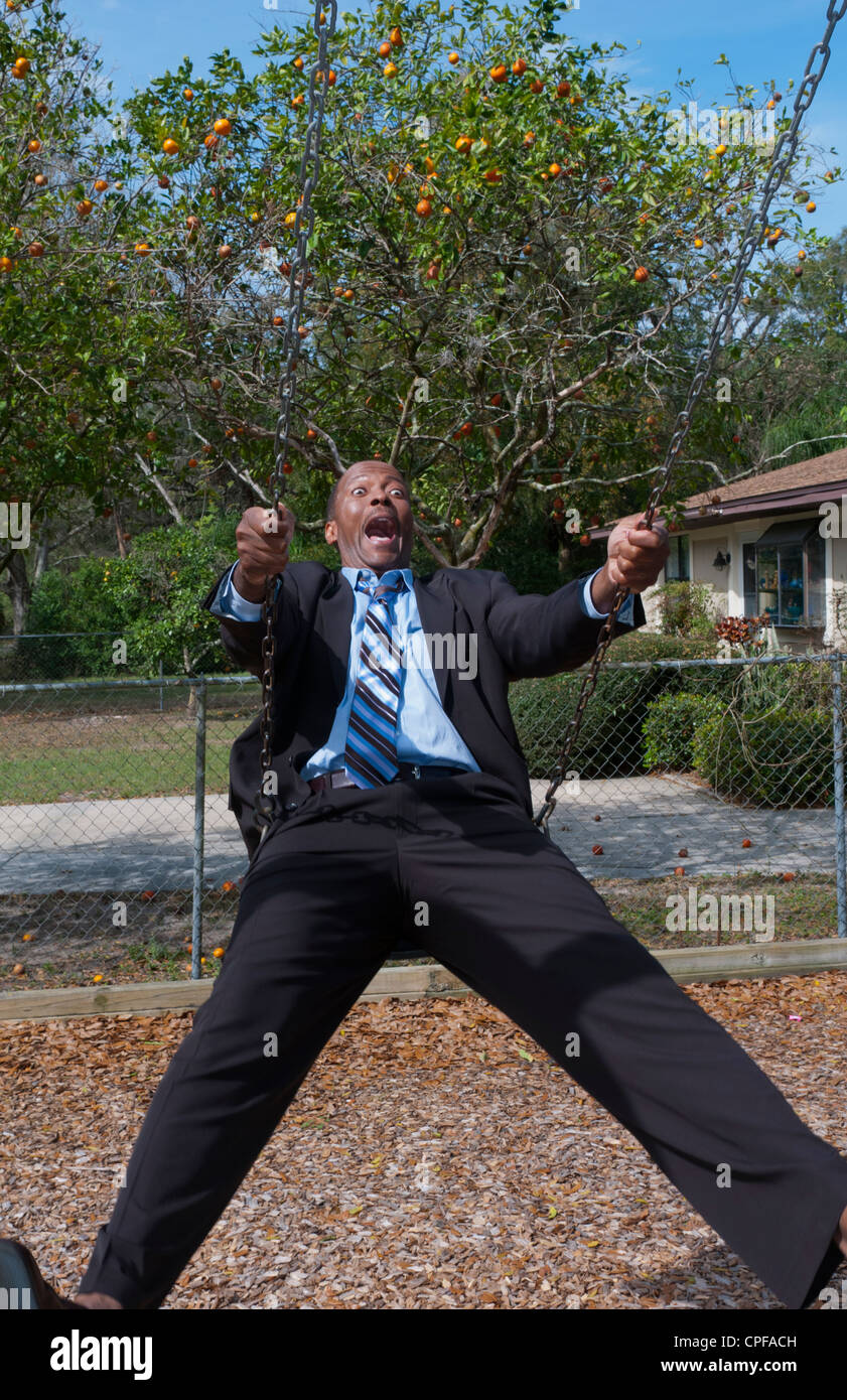 Black african american man in 40s dressed in business suit having so ...