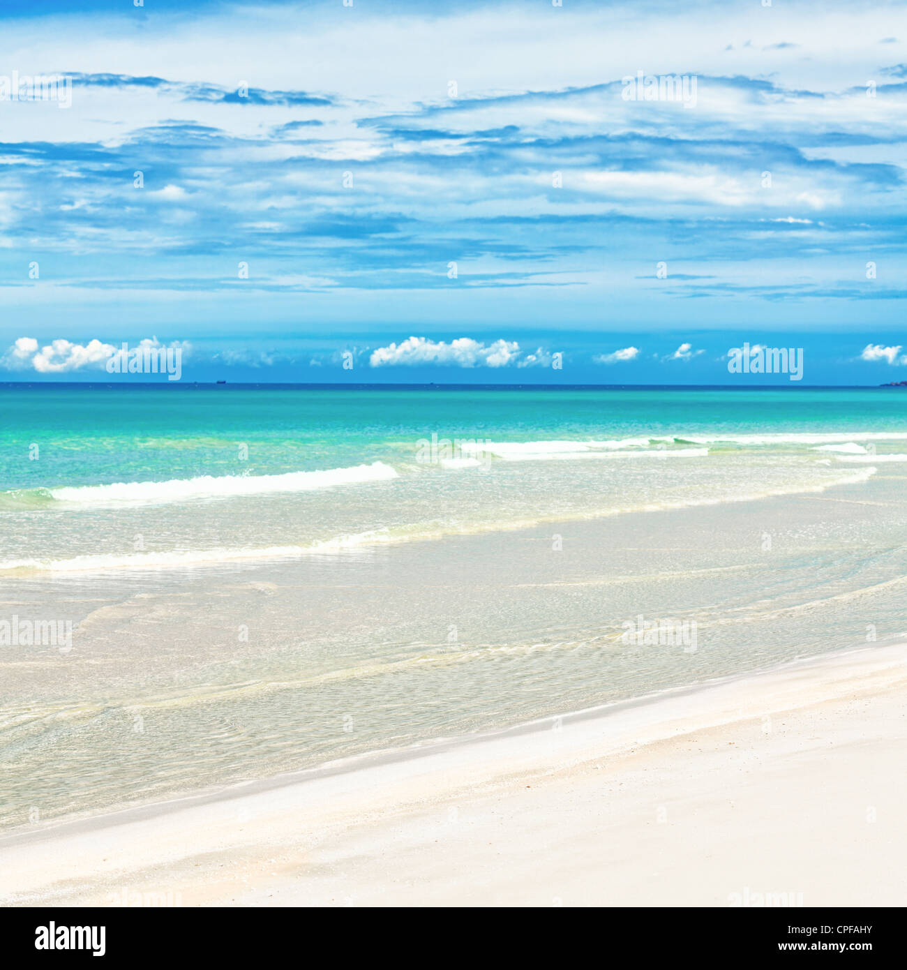 Tropical sandy beach at summer sunny day Stock Photo - Alamy