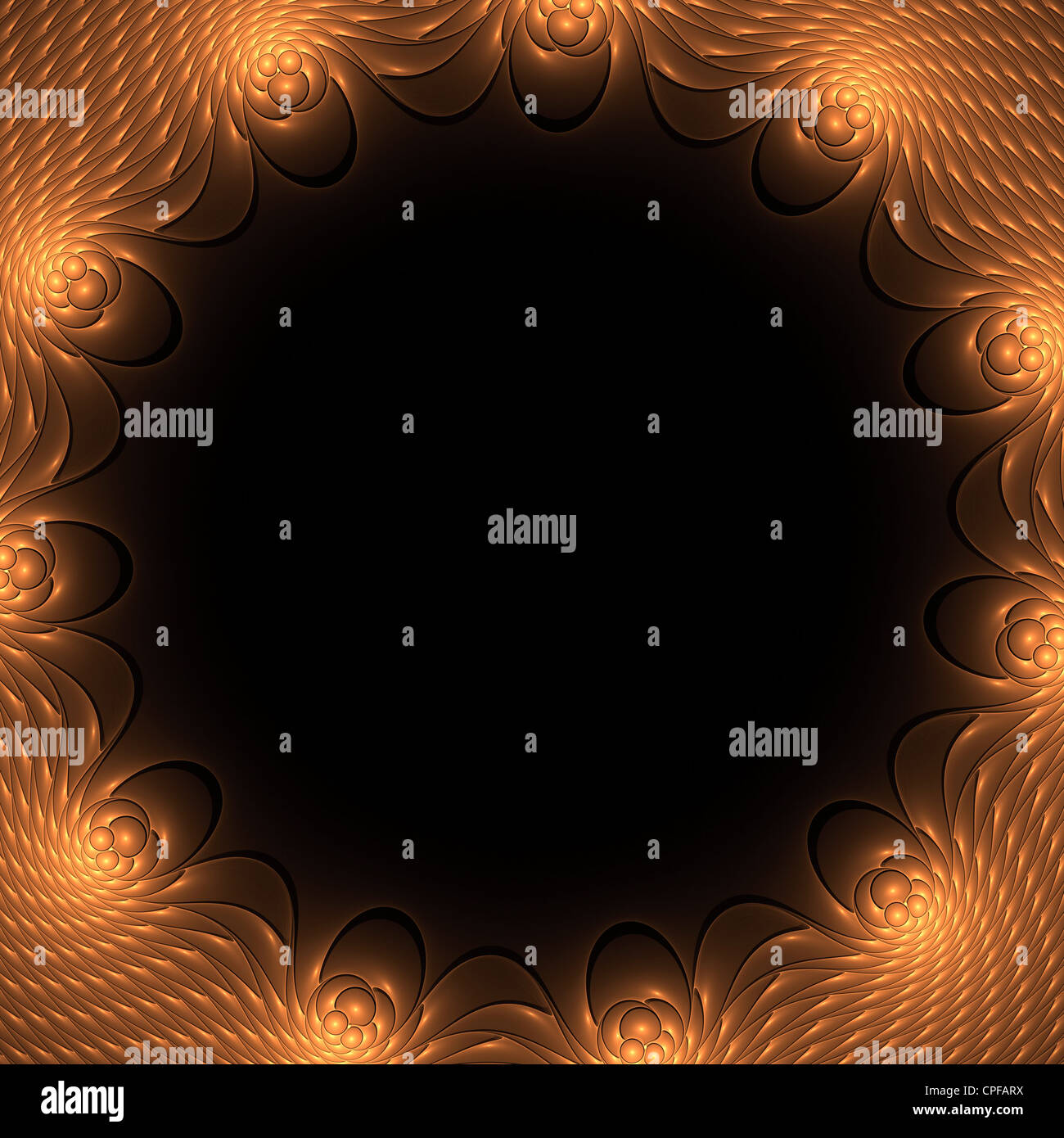 Golden Fractal Border Stock Photo - Alamy