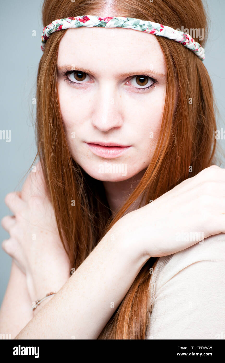 Red hair girl band hi-res stock photography and images - Alamy