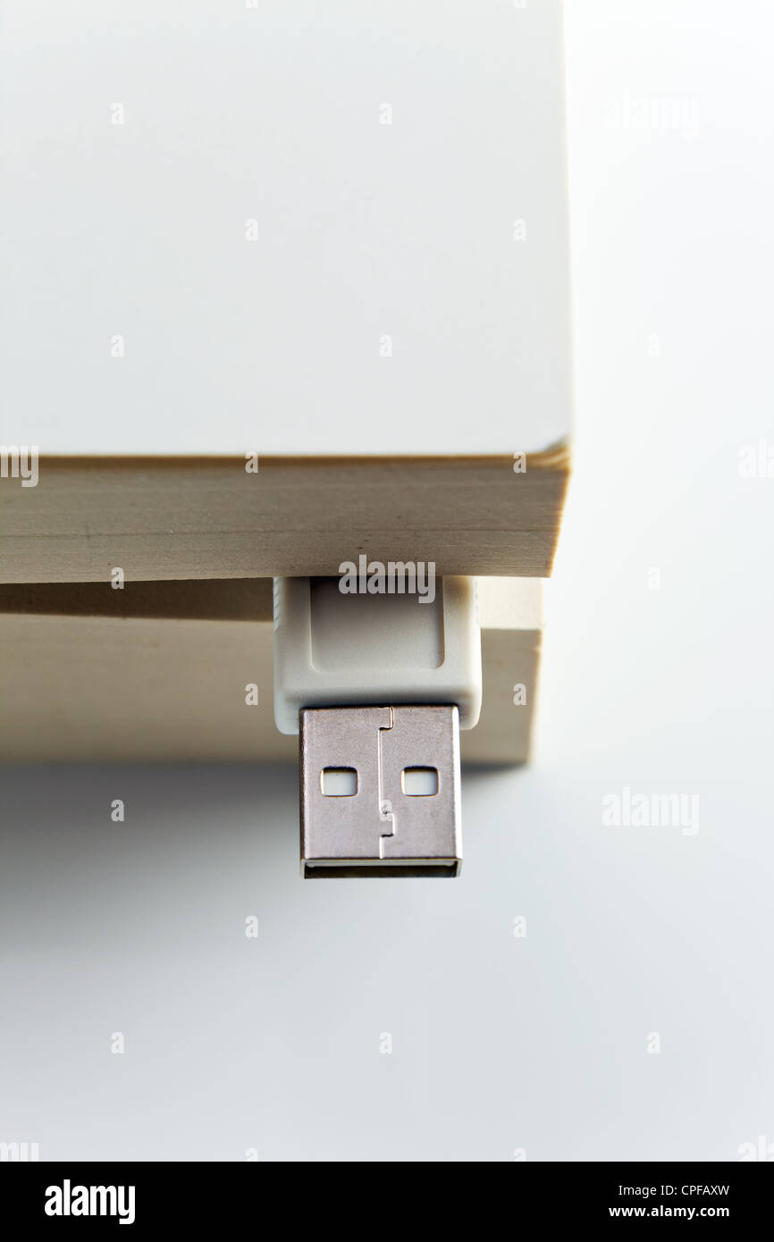 Book with USB plug . Macro shot Stock Photo - Alamy