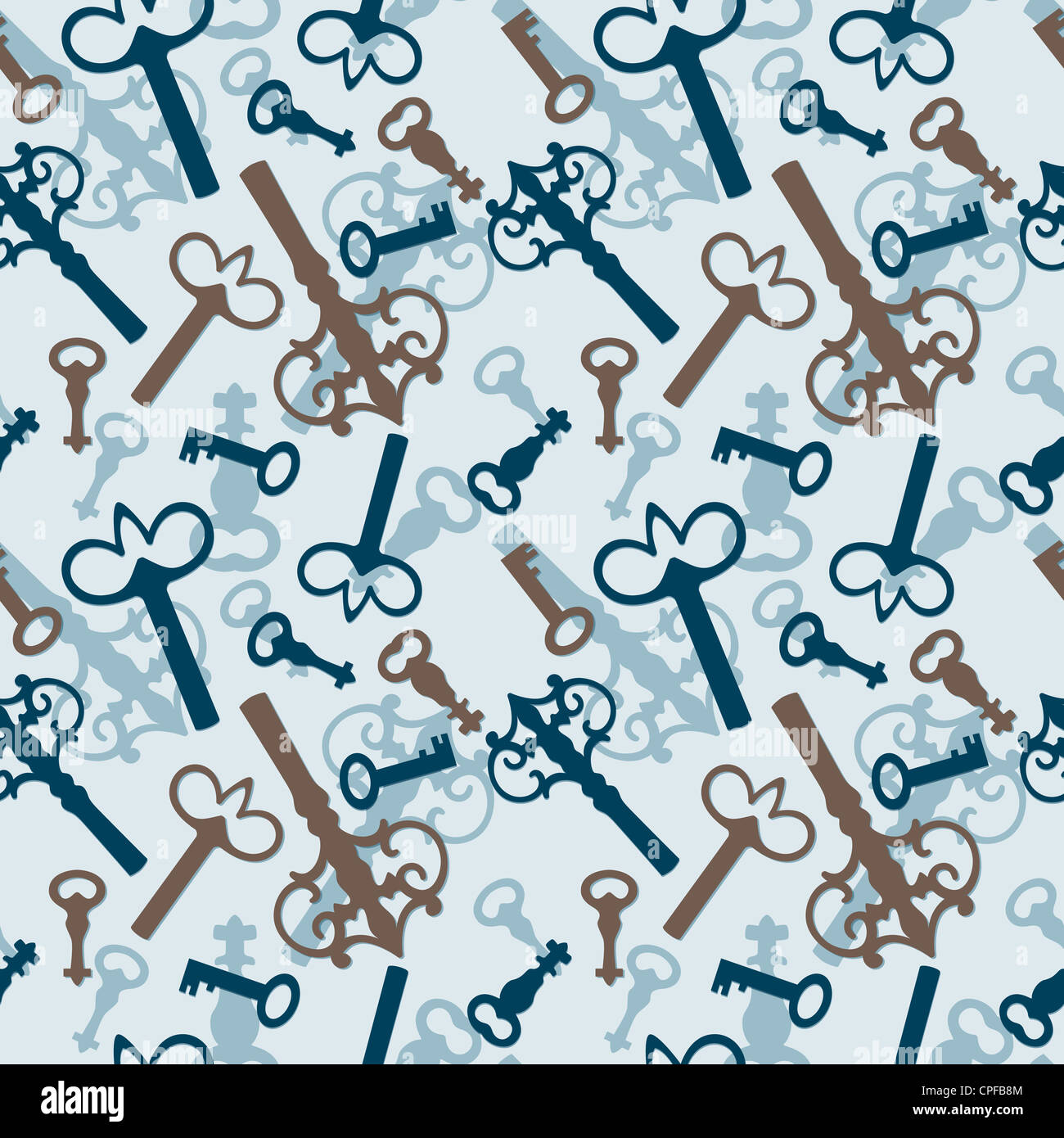 seamless pattern with old vintage keys Stock Photo - Alamy