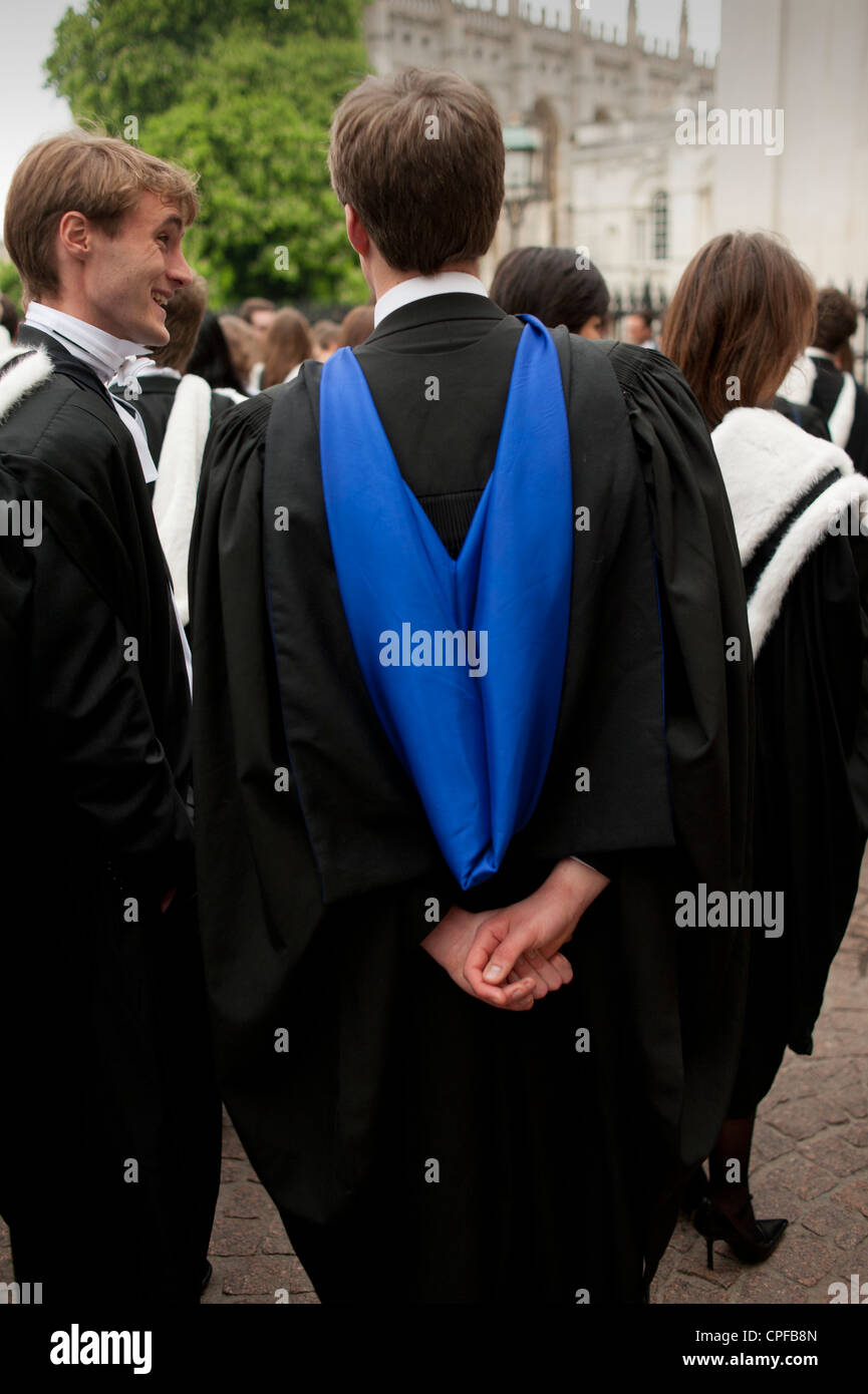 Cambridge University students queue outside the senate house waiting to ...