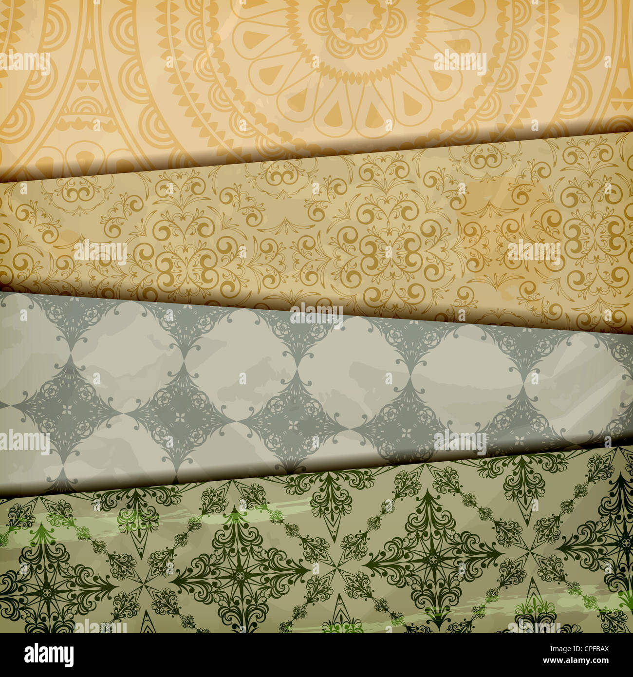 floral borders on crumpled paper texture, grungy texture Stock Photo ...