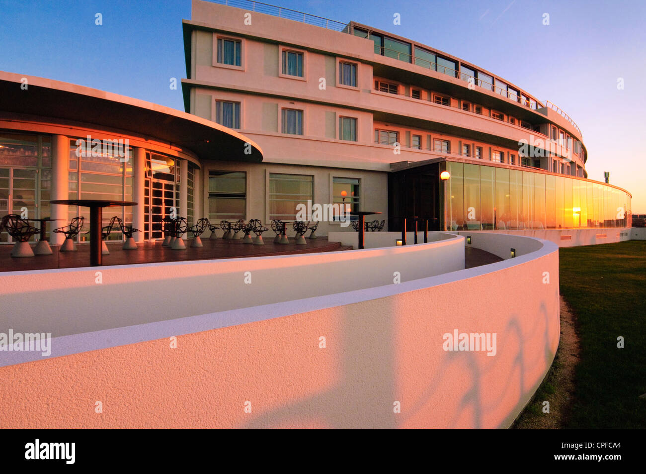 The historic Midland Hotel in Morecambe Lancashire England, an Art Deco ...