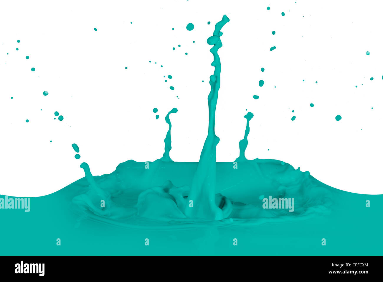 green paint splashing isolated on white Stock Photo - Alamy