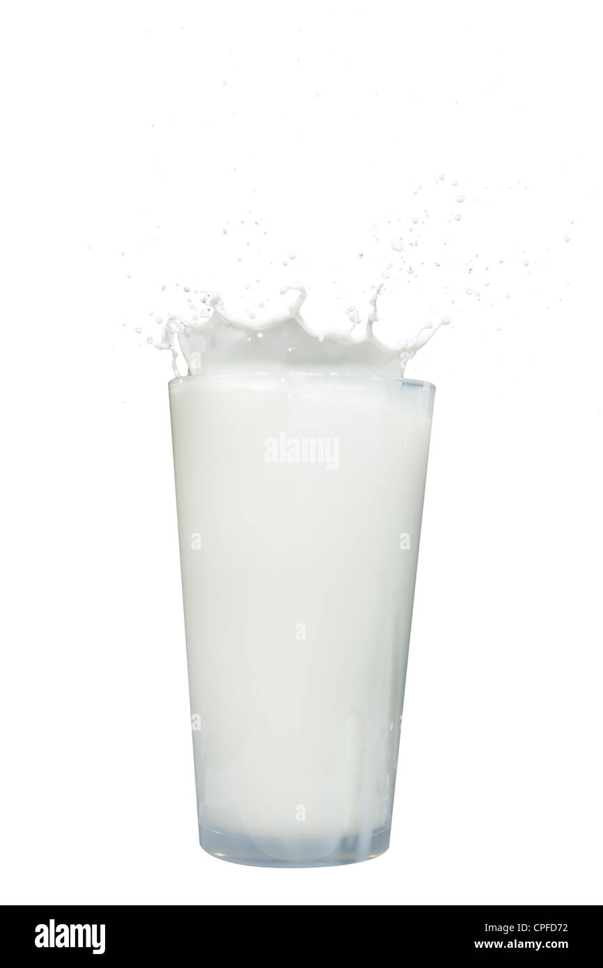 Pouring glass milk from glass Cut Out Stock Images & Pictures - Alamy