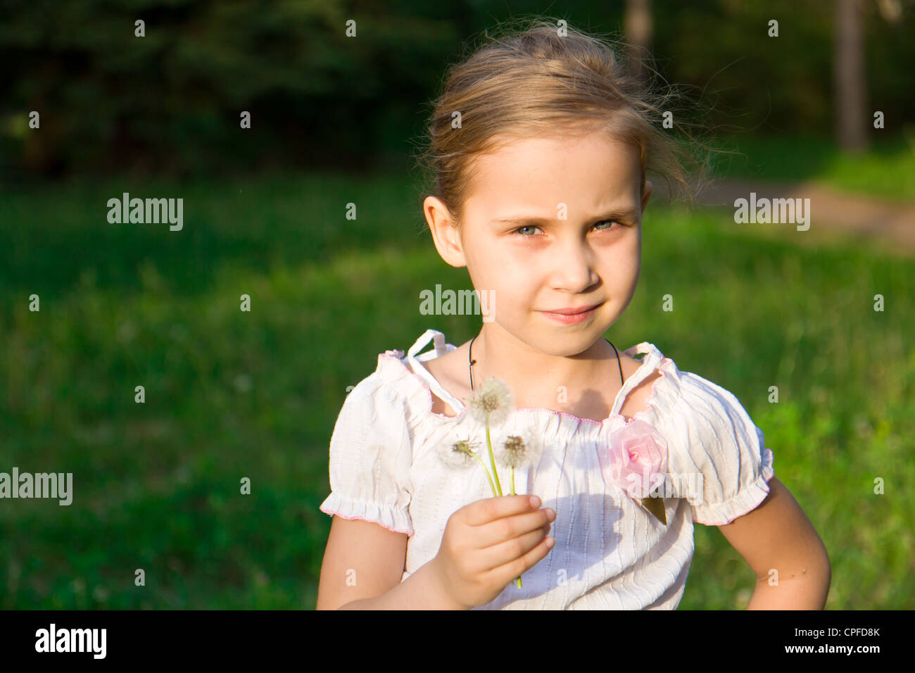 Beautiful girl in the forest outdoor Stock Photo - Alamy