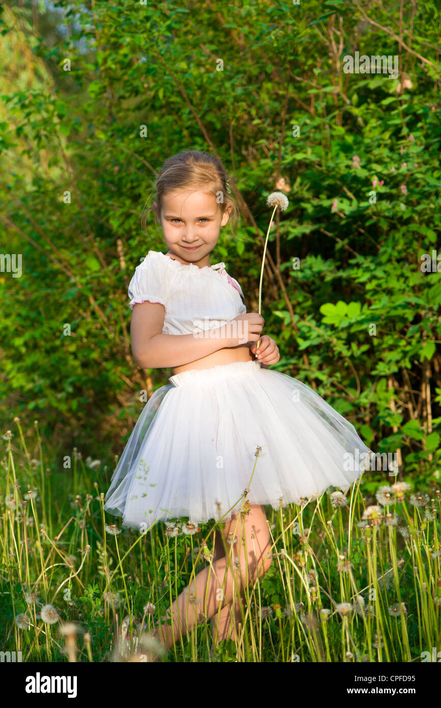 Beautiful girl in the forest outdoor Stock Photo - Alamy
