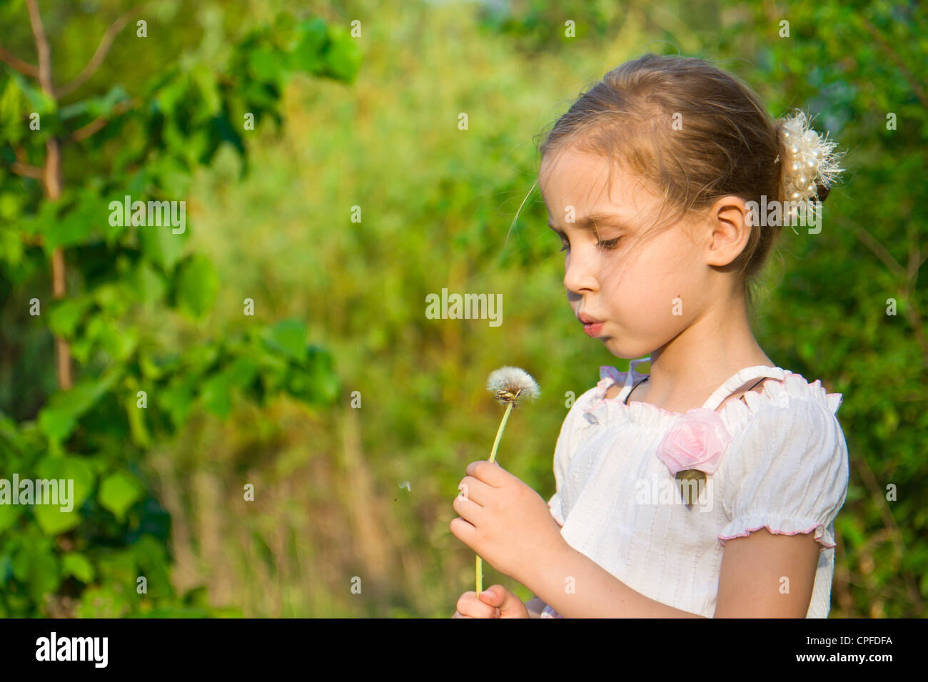 Beautiful girl in the forest outdoor Stock Photo - Alamy