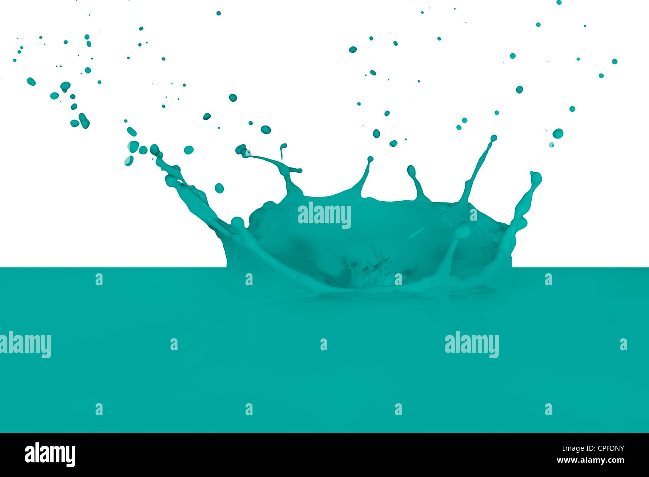 green paint splashing isolated on white Stock Photo - Alamy