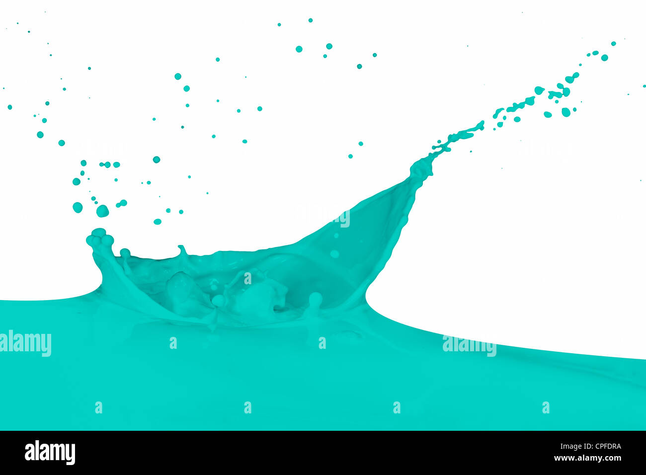 green paint splashing isolated on white Stock Photo - Alamy