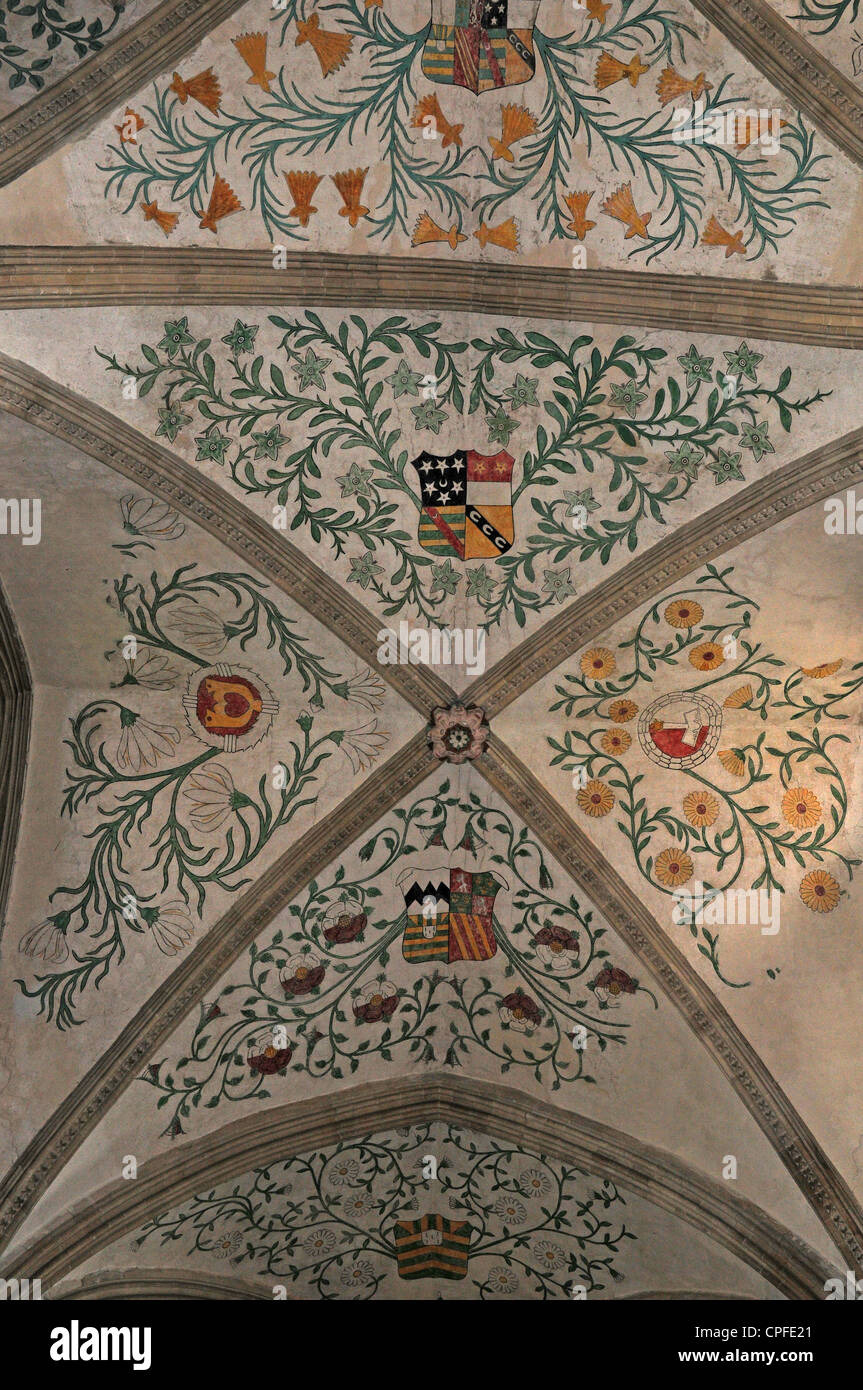 Part of the decorated ceiling of the church of St Mary and St Blaise ...