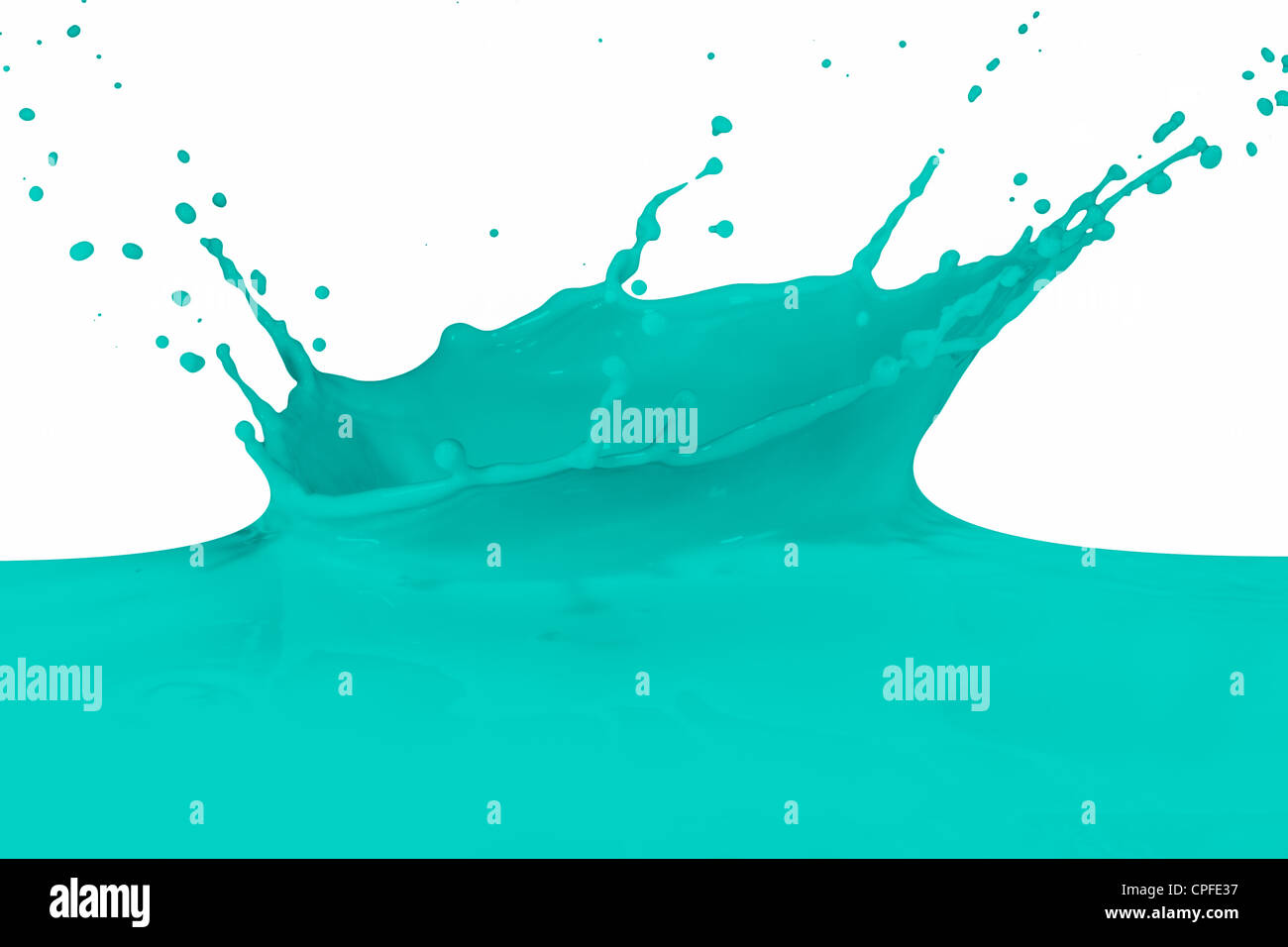 green paint splashing isolated on white Stock Photo - Alamy